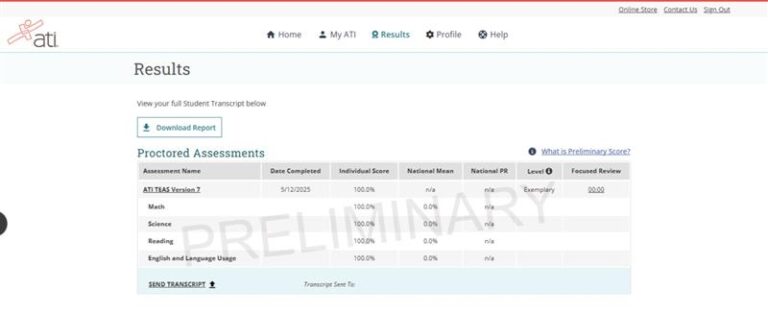 How to send a transcript following a TEAS at ATI Exam | ATI